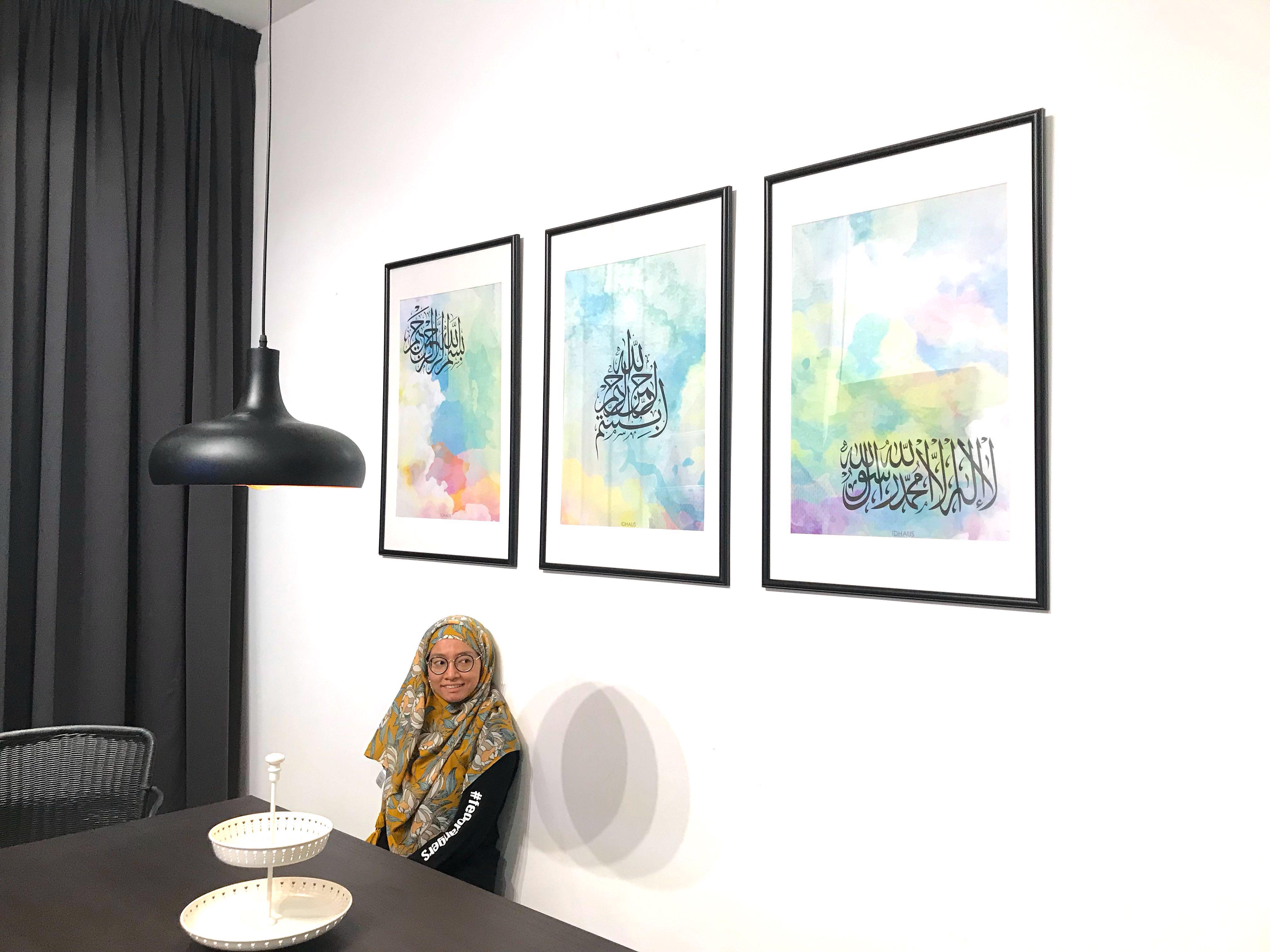 Three Set Frame Calligraphy Khat, Furniture & Home Living, Home Decor ...