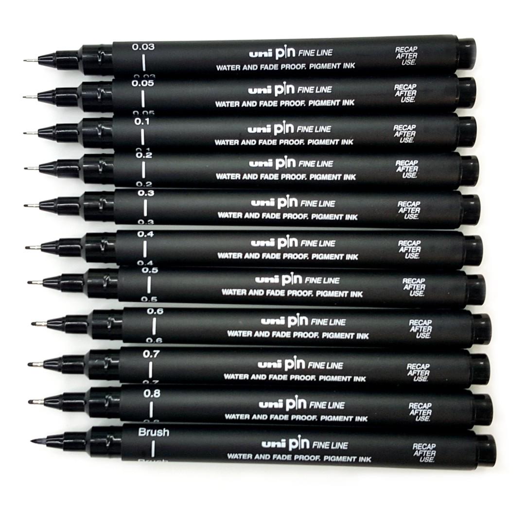 三菱 代針筆 100%正貨 全新 Uni Pin Fine Line Water & Fade Proof Pigment Ink 文具 批發, 興趣及遊戲, 手作＆自家設計, 文具 ...