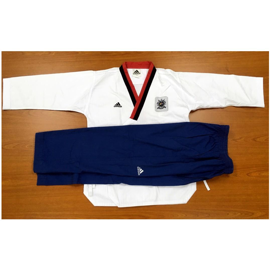 Adidas Taekwondo Poomsae Uniform Dobok Poom Red Black Belt Male 170cm, Men's Fashion, Activewear ...