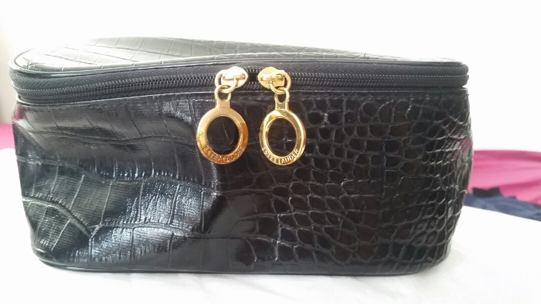 Black croc leather cosmetic kit, Women's Fashion, Bags & Wallets, Cross ...