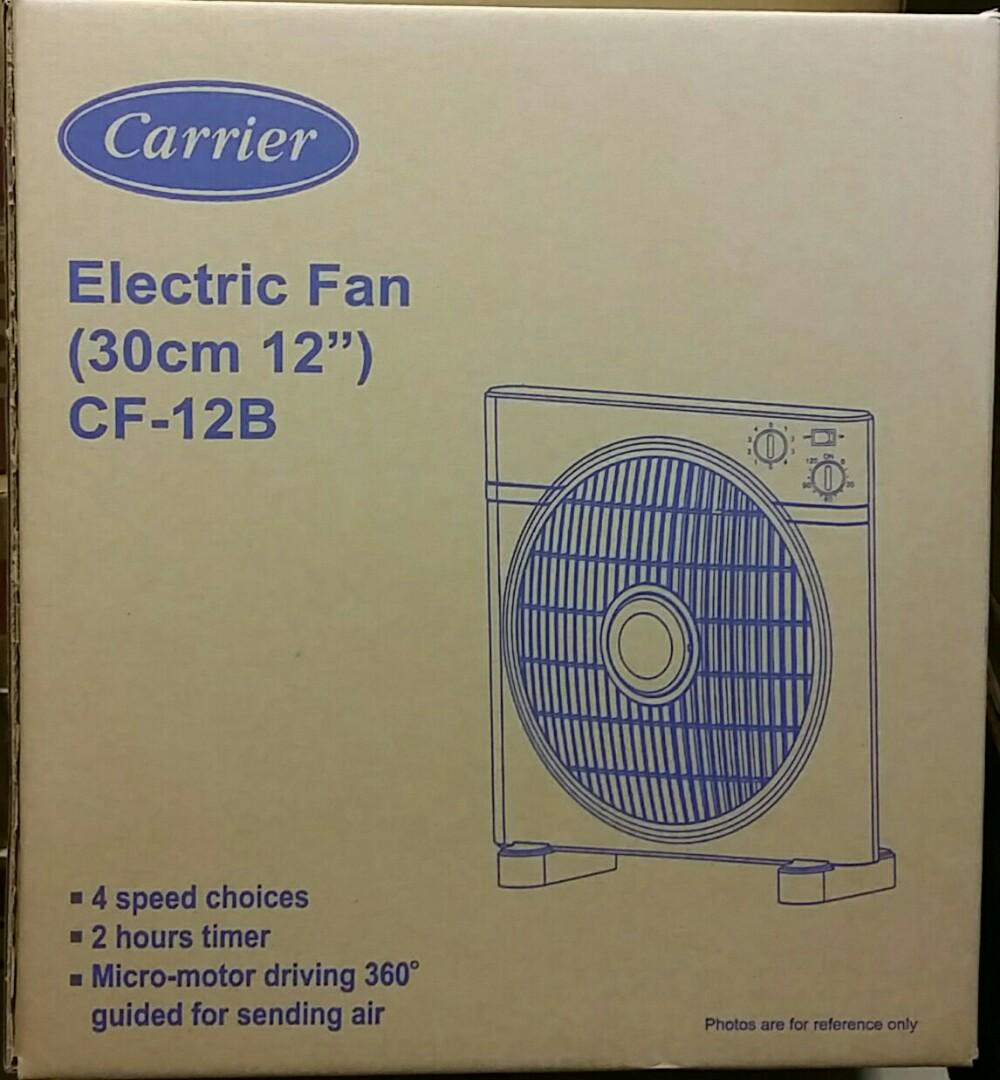 Carrier CF12B 12 Inch Fan 開利 12吋 電風扇, 家庭電器, 冷氣機及暖風機 - Carousell