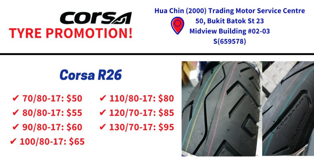 Corsa - R26 Tyre, Motorcycles, Motorcycle Accessories on Carousell