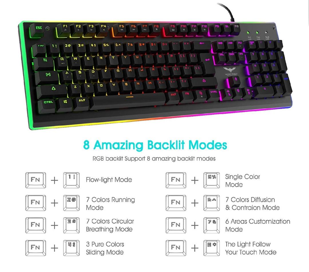 Havit Hv-kb380L RGB Backlit Keyboard, Computers & Tech, Parts ...