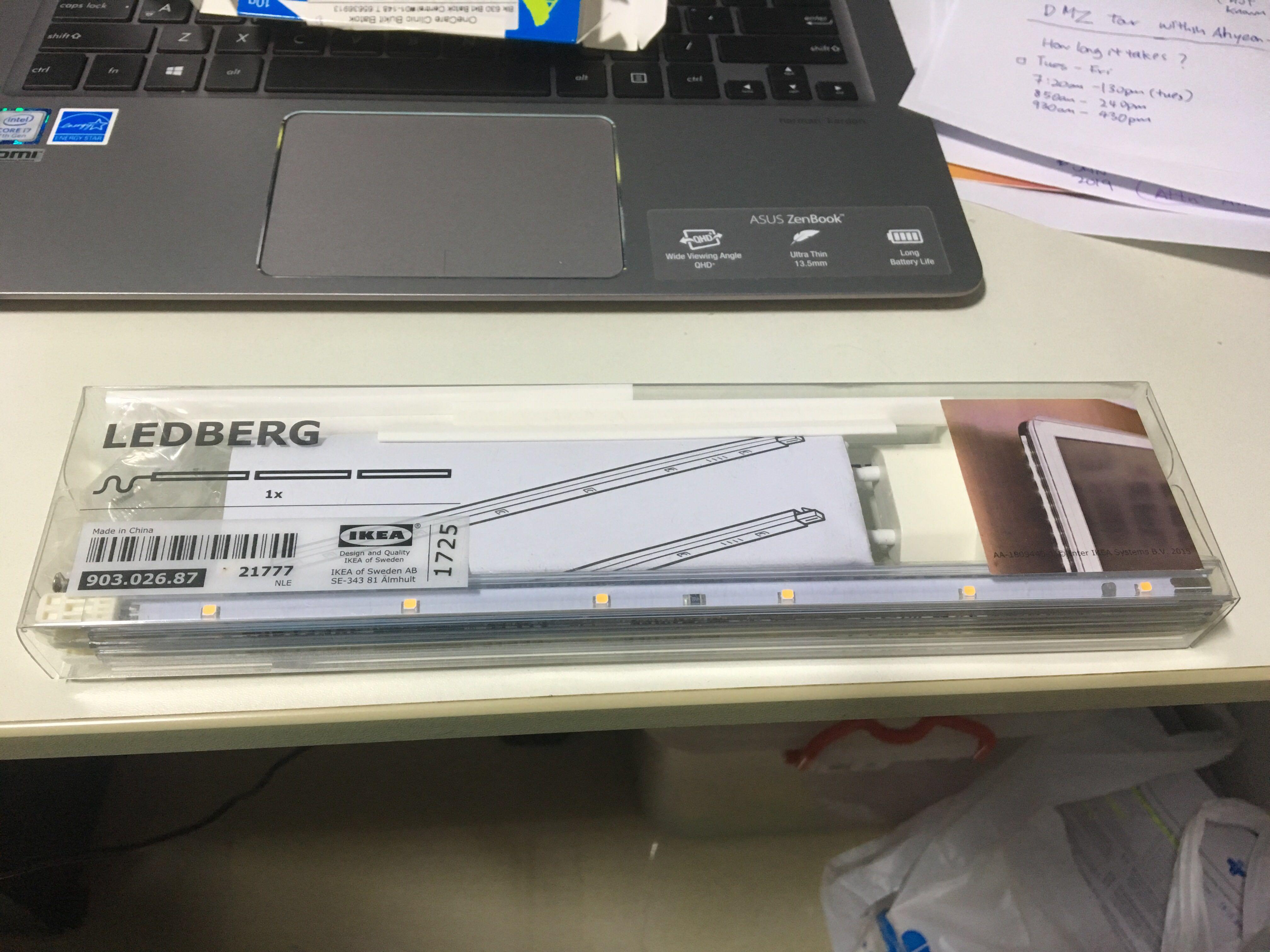 Ikea LEDBERG -LED strip white light 1meter, Furniture & Home Living ...