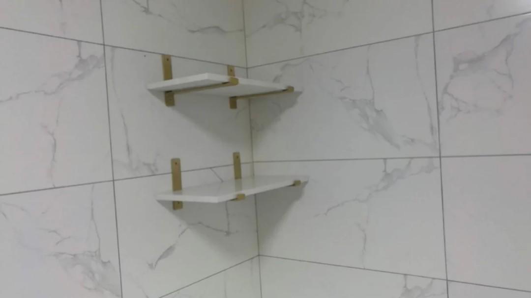 Marble slab / tile wall shelf, Furniture & Home Living, Bathroom ...
