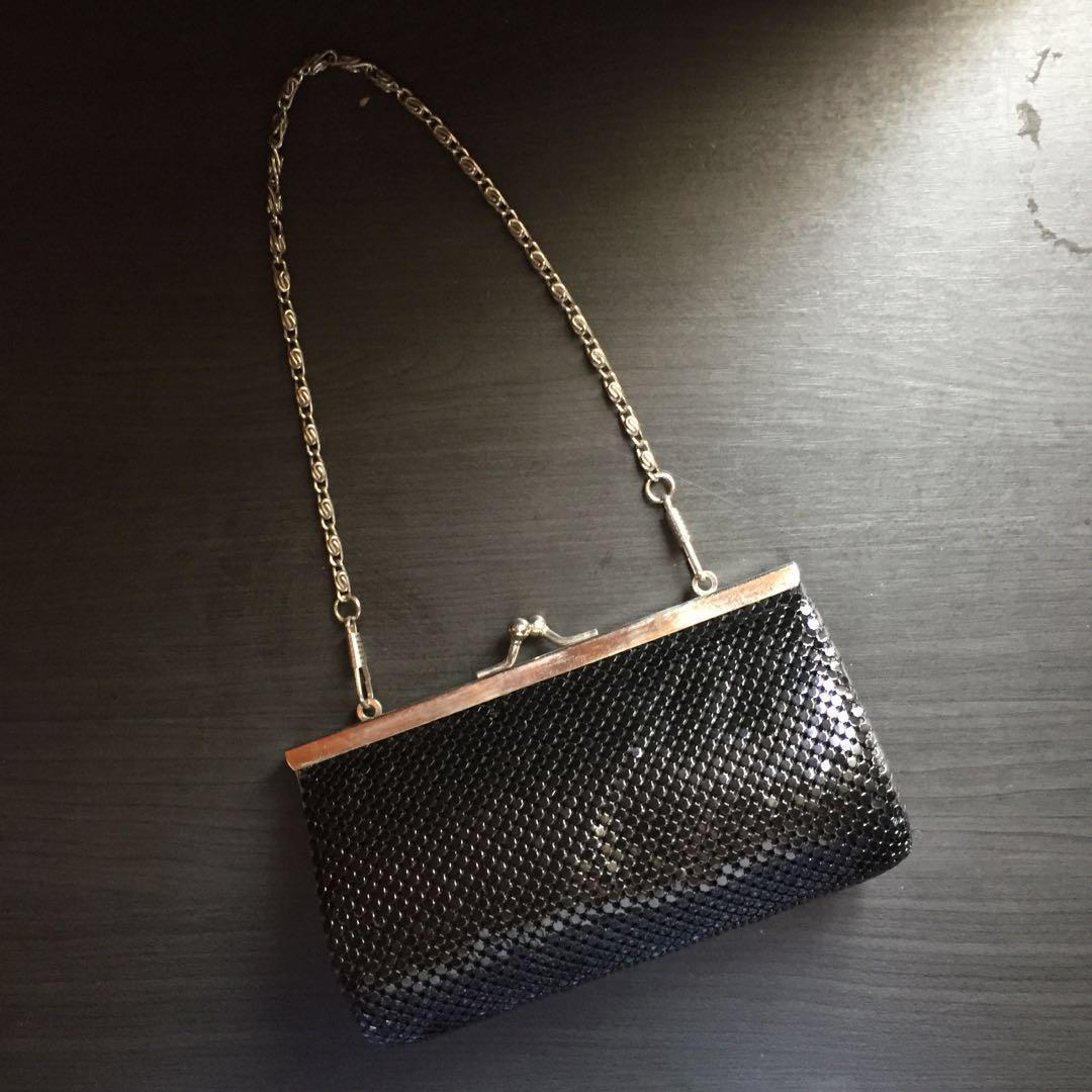 Small Black Sequin Purse with Detachable Chain, Women's Fashion, Bags ...
