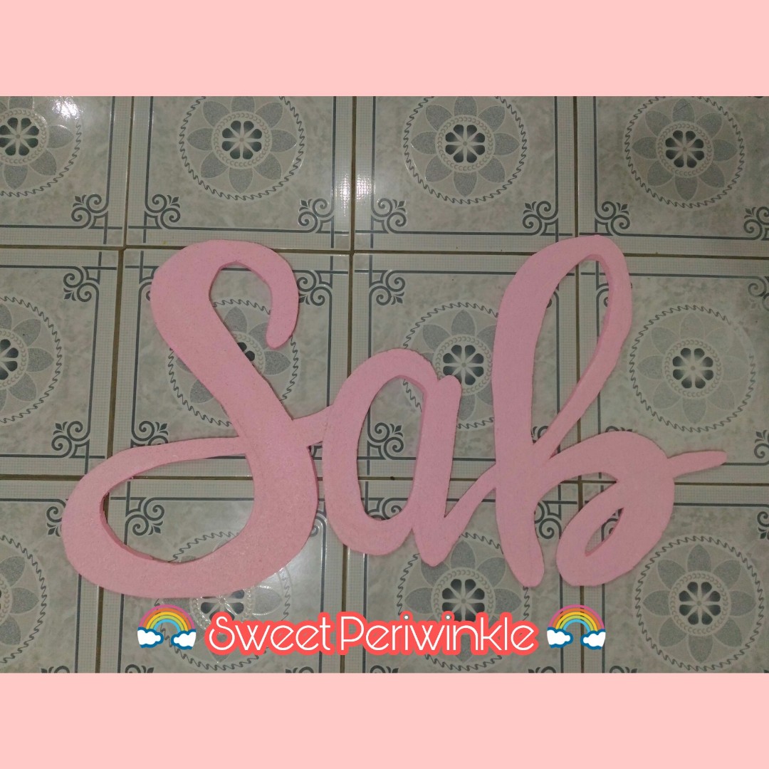 MTO: Styro Name (Cursive) in plain color, Hobbies & Toys, Stationary ...