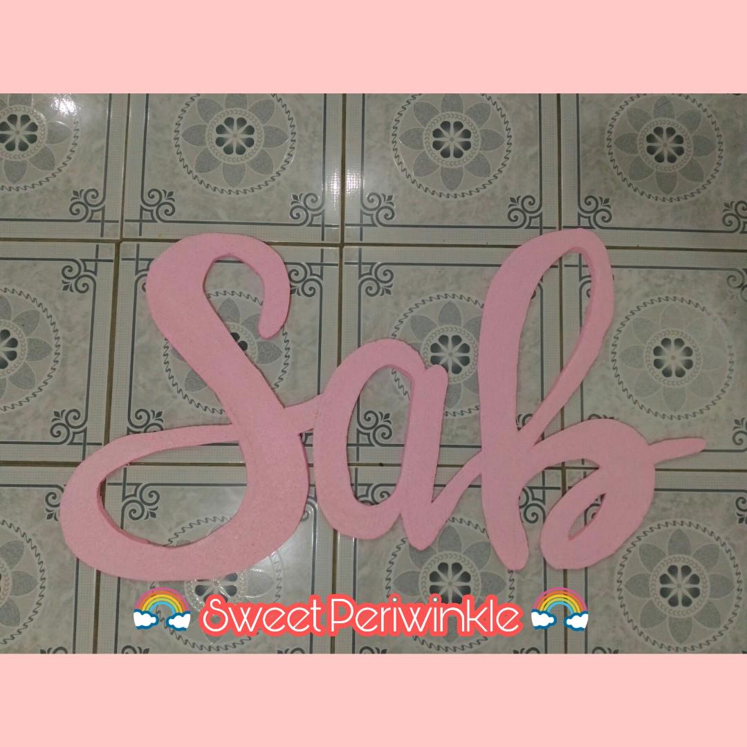 MTO: Styro Name (Cursive) in plain color, Hobbies & Toys, Stationary ...