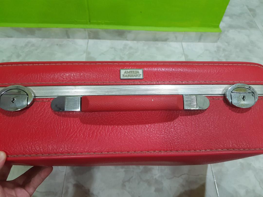 Vintage Red Amelia Earhart Handcarry Luggage with Lock and Key, Travel ...