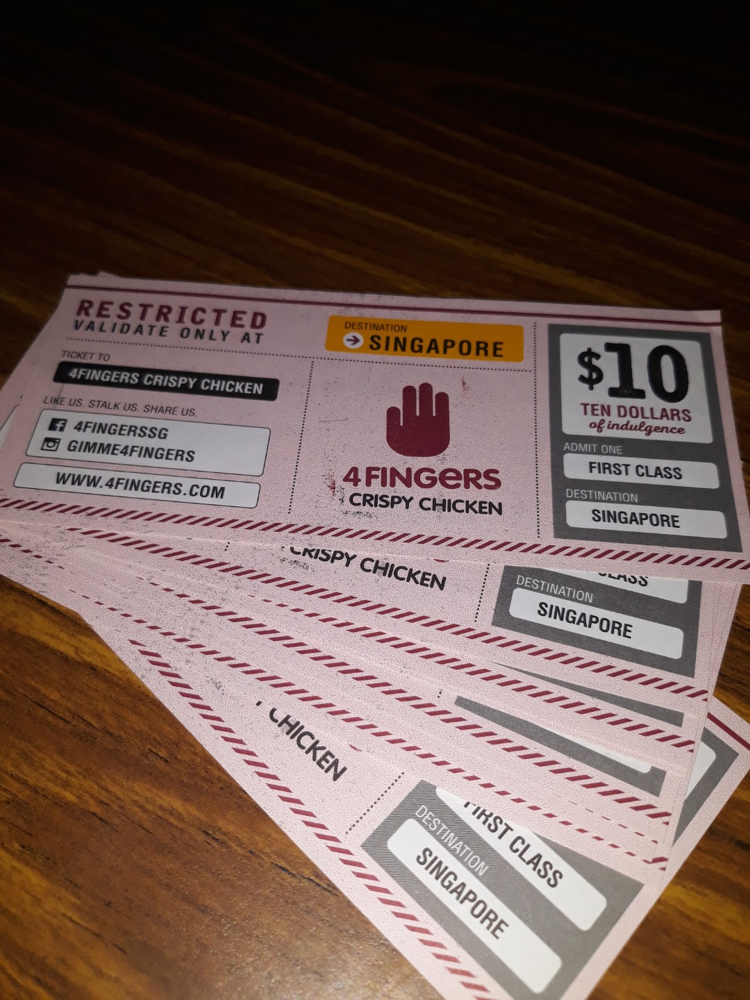 $100 4FINGERS CRISPY CHICKEN VOUCHERS, Food & Drinks, Packaged ...