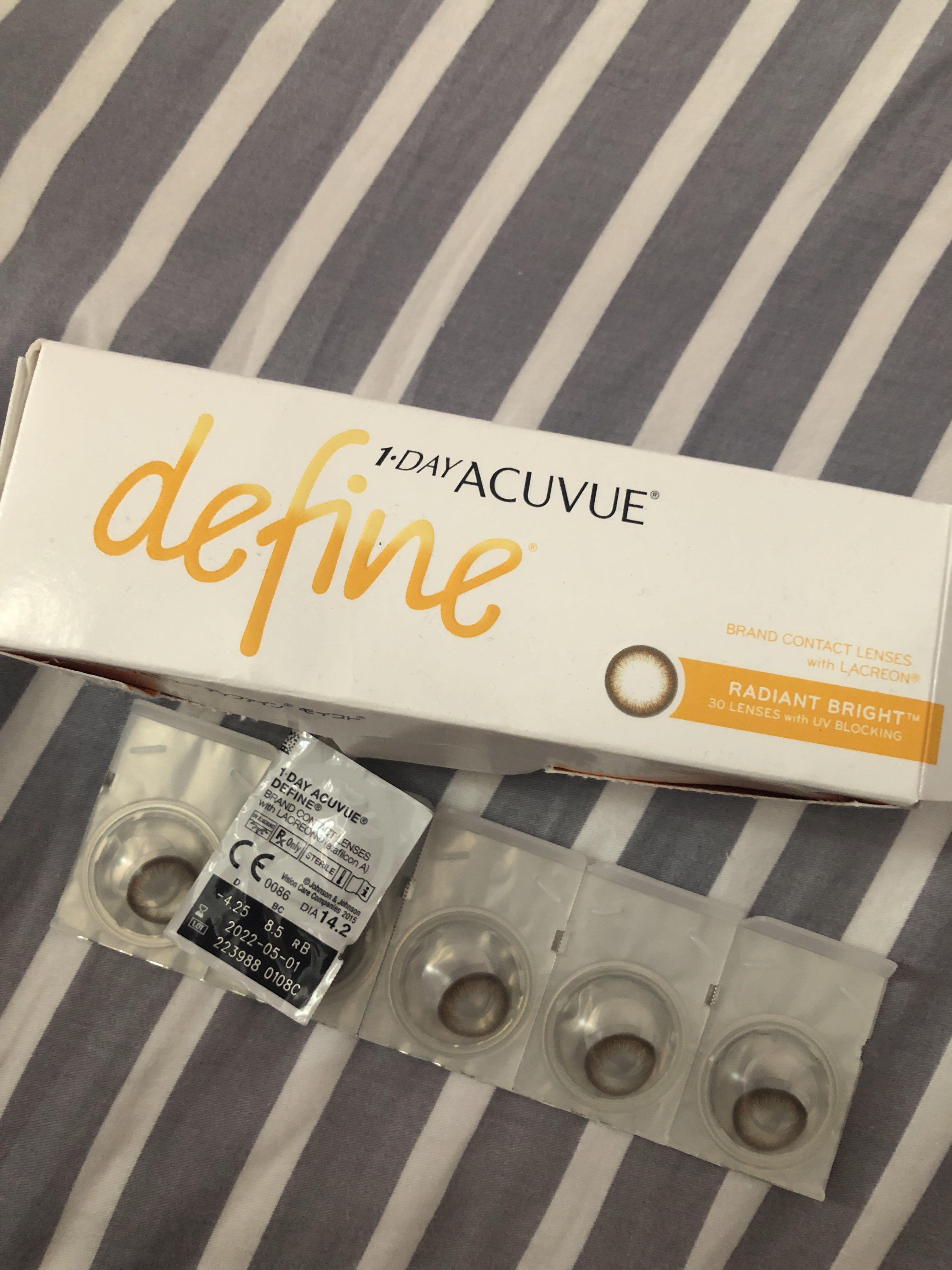 1Day Acuvue Define Colour Con, 健康及營養食用品, 醫療用品和工具 - Carousell