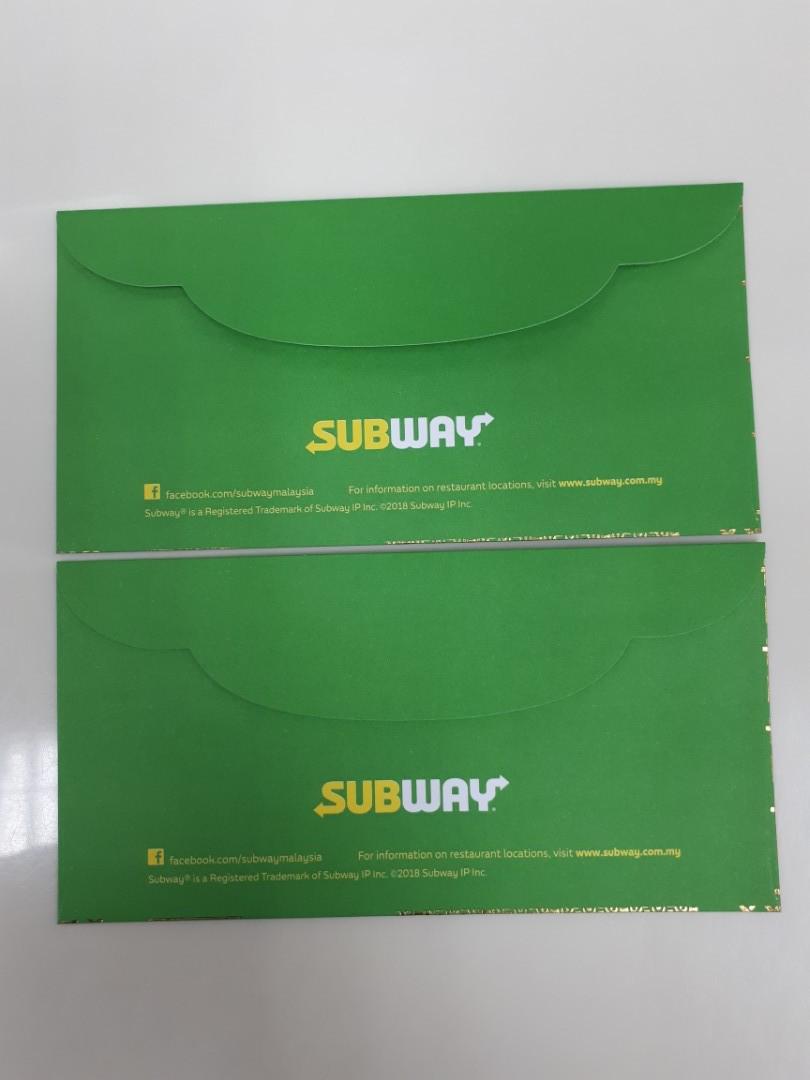Angpao packet sampul duit raya SUBWAY sandwich, Hobbies & Toys ...