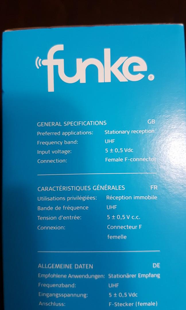 Funke digital antenna, TV & Home Appliances, TV & Entertainment, TV ...