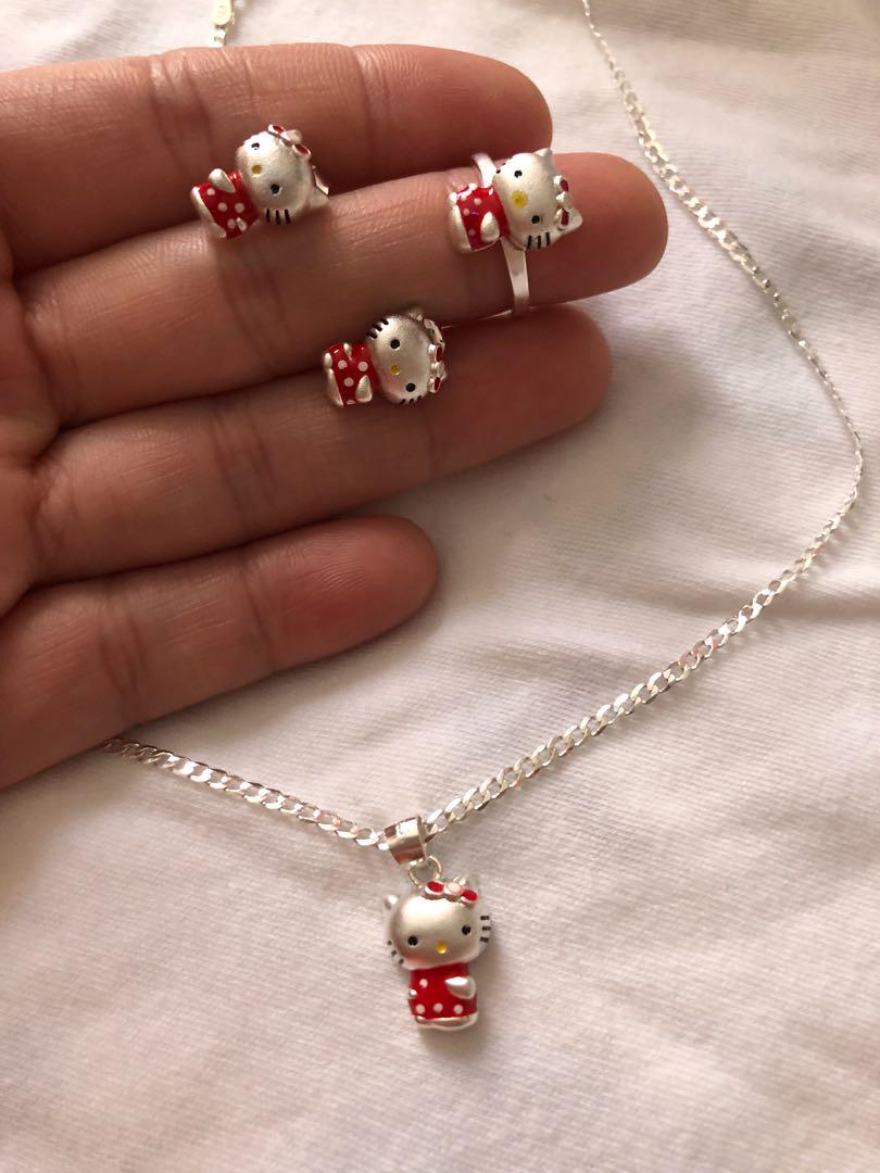 original 925 silver Hello kitty Set, Babies & Kids, Babies & Kids ...