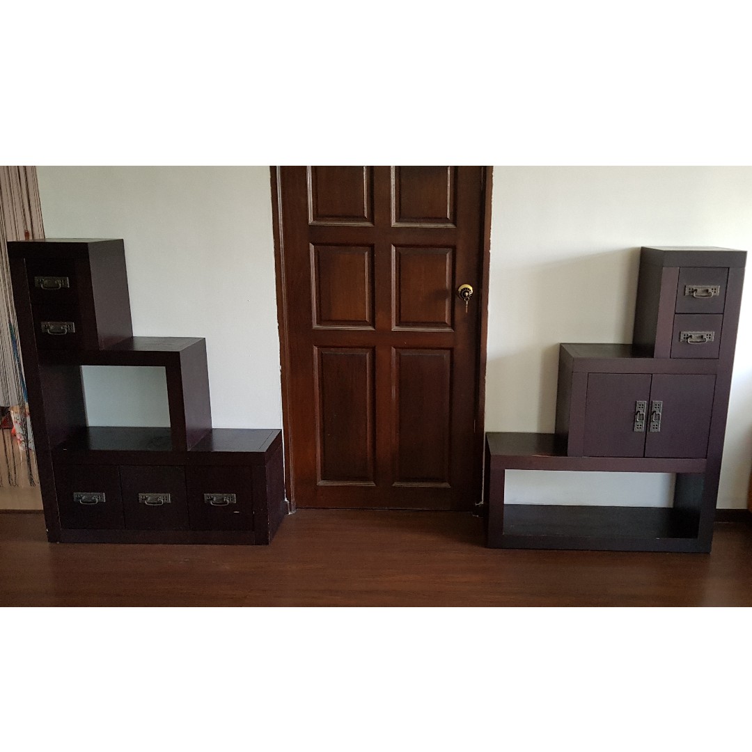 Teak Step Drawer Cabinet Set, Furniture & Home Living, Furniture ...