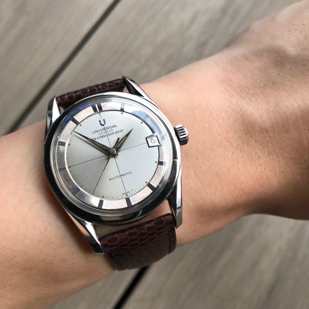 Universal Geneve Polerouter Date 218-2 Microrotor Automatic Watch ...