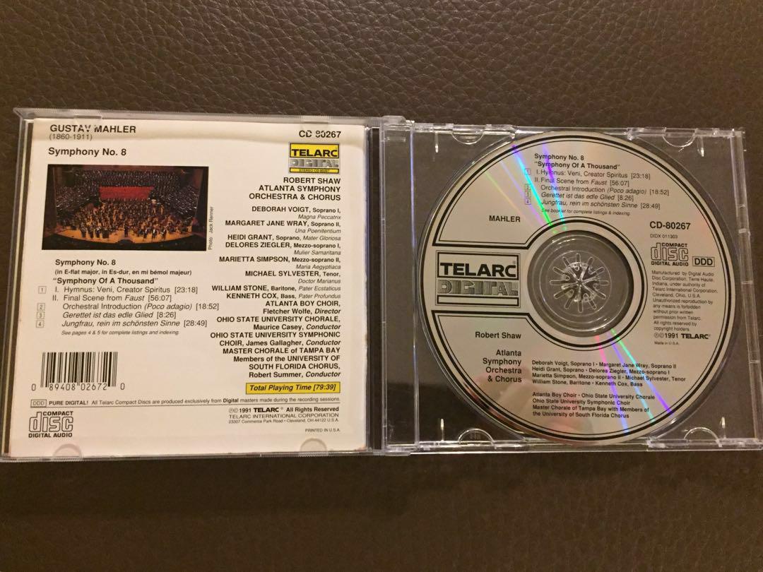 CD( TELARC): MAHLER [Symphony No. 8 “ Symphony Of A Thousand”] ; As Shown, 興趣及遊戲, 收藏品及紀念品, 明星周邊 ...