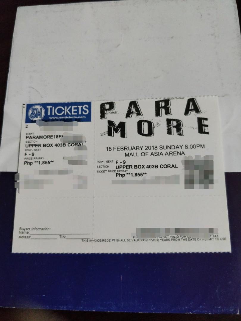 Paramore Live in Manila 2018, Tickets & Vouchers, Event Tickets on Carousell