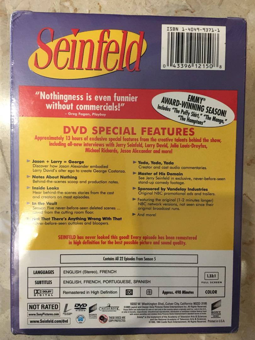 Seinfeld Season 5 DVD Classic, Hobbies & Toys, Music & Media, CDs ...