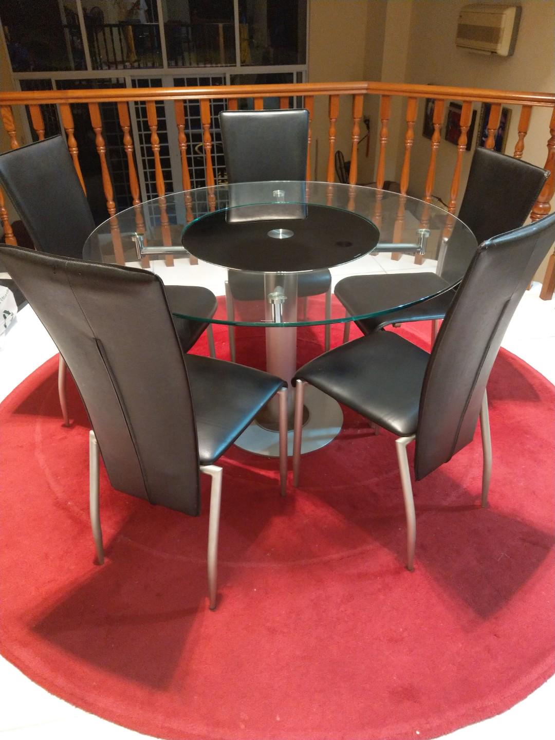 Beautiful dining table with revolving centre piece, Furniture & Home ...