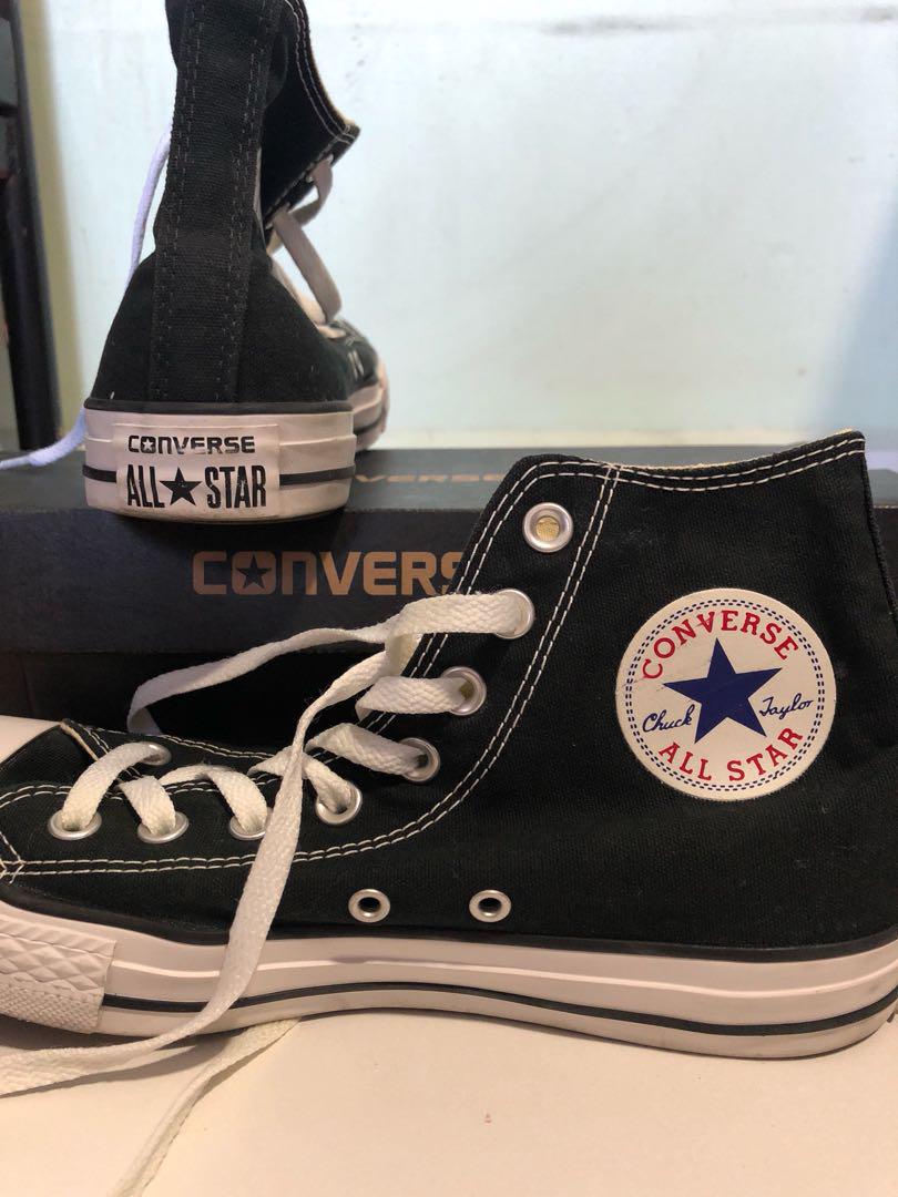 CONVERSE ALL STAR Black Hi Cuts, Luxury, Sneakers & Footwear on Carousell