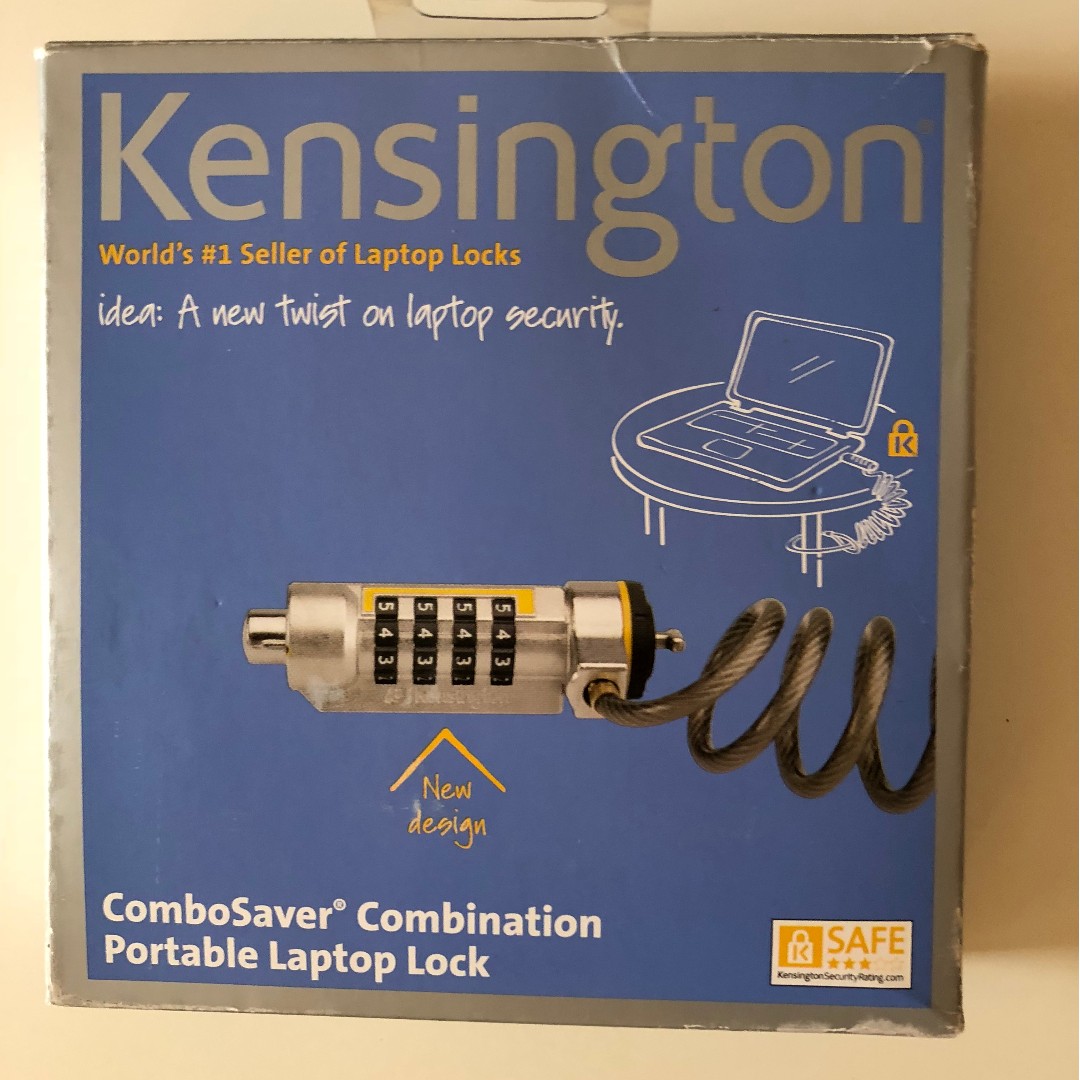 Kensington combo Saver Combination Portable Laptop Lock, Computers ...