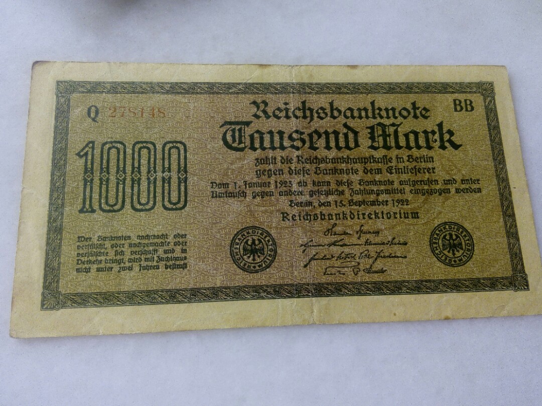 Old Germany Banknote 1922 Tausend Mark 1000, Hobbies & Toys ...