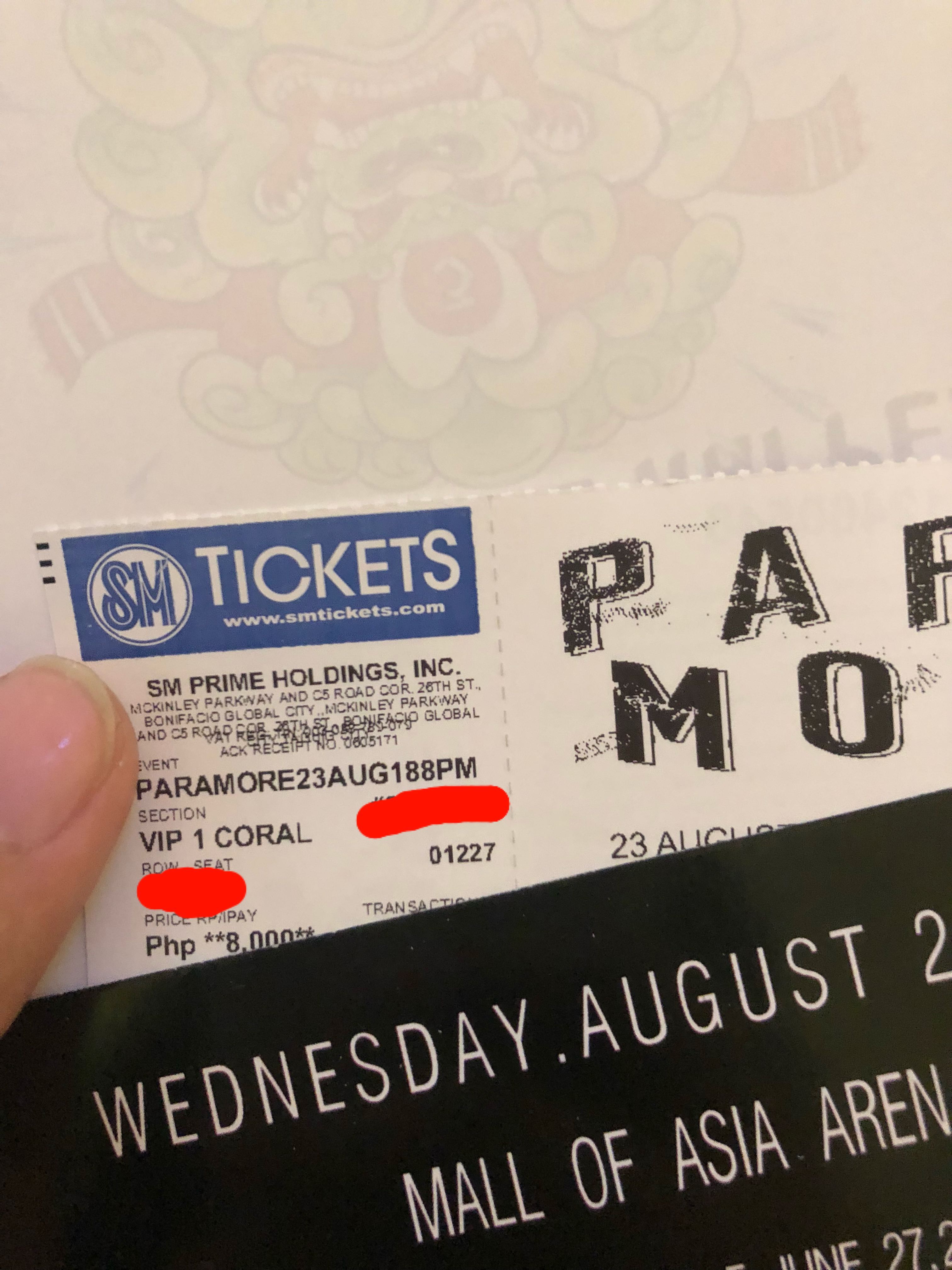 Paramore VIP, Tickets & Vouchers, Event Tickets on Carousell