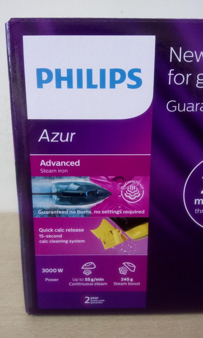 PHILIPS Azur Advanced Steam Iron, TV & Home Appliances, Irons ...