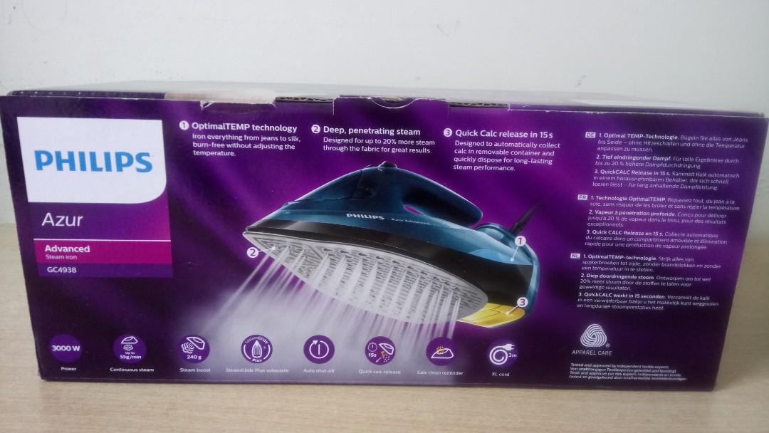 PHILIPS Azur Advanced Steam Iron, TV & Home Appliances, Irons ...