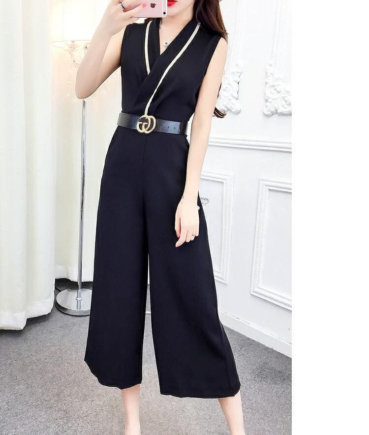 Piping Contrast Jumpsuit, Women's Fashion, Dresses & Sets, Jumpsuits on ...
