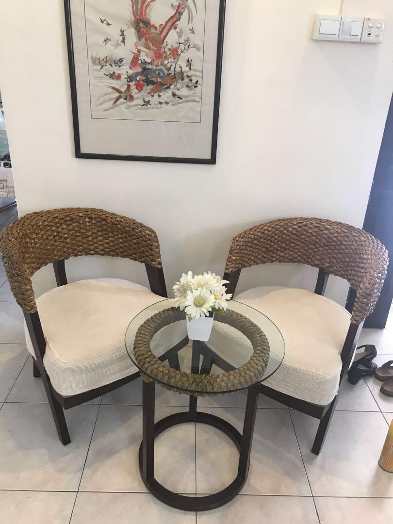 Pre loved coffee table and chair, Furniture & Home Living, Furniture ...