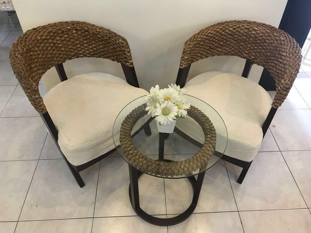 Pre loved coffee table and chair, Furniture & Home Living, Furniture ...