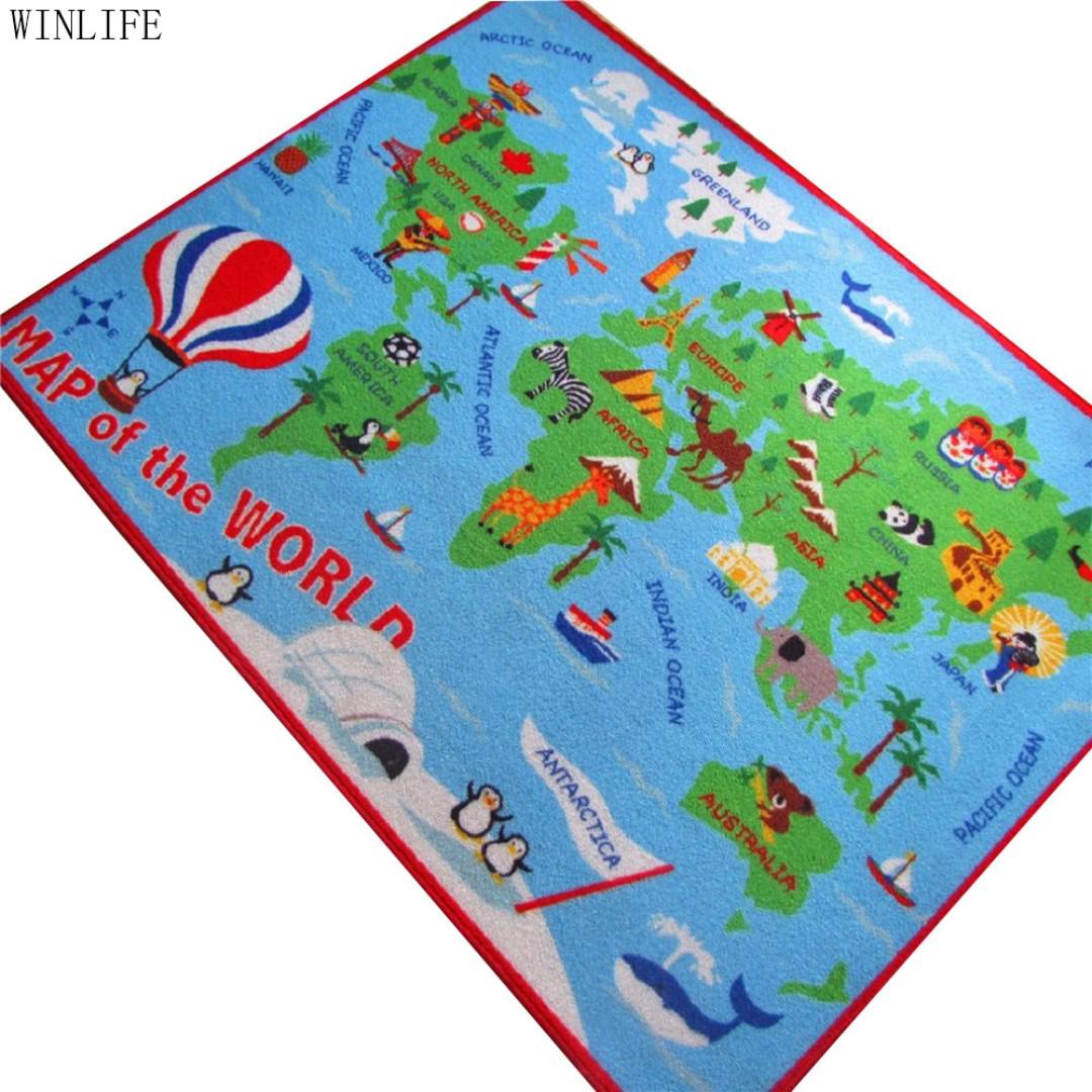 WORLD MAP RUG, NONSLIP, Furniture & Home Living, Home Decor, Carpets ...