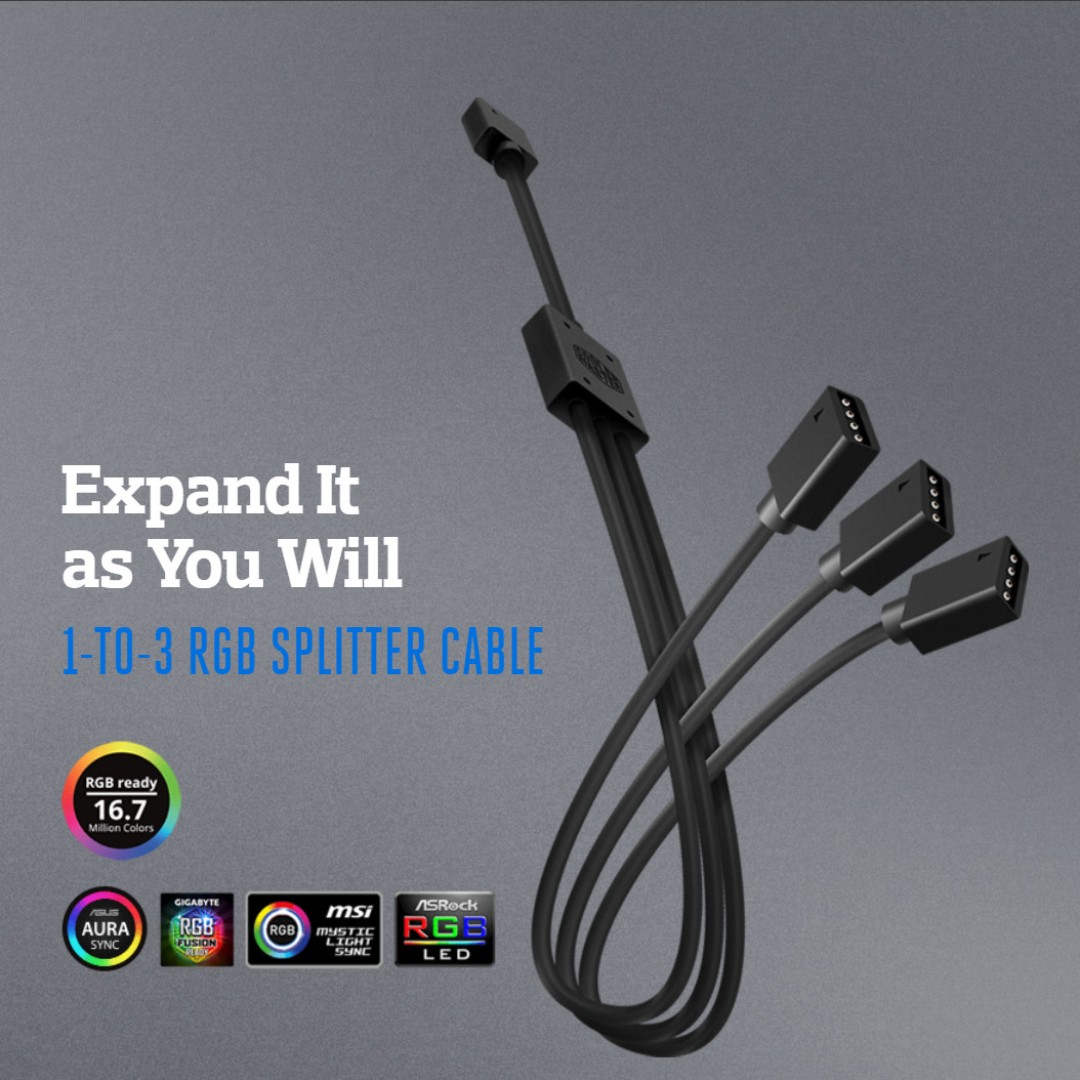 RGB Splitter Cable Coolermaster 1 to 3 4 pin RGB Connector R4-ACCY-RGBS ...