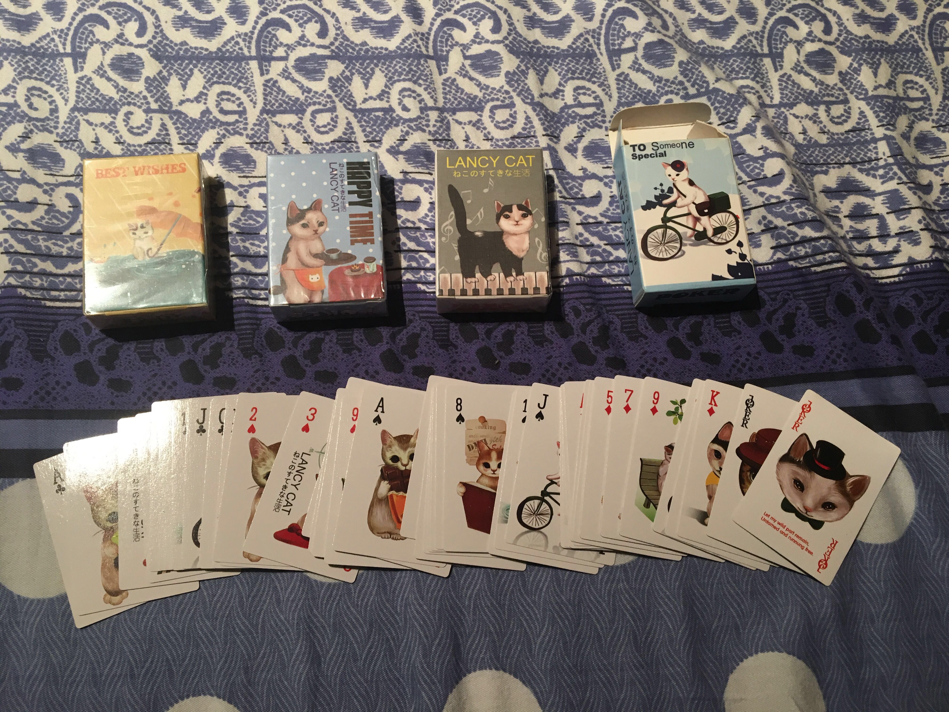 貓咪 迷你啤牌 Lancy Cat Mini Poker, 興趣及遊戲, 手作＆自家設計, 工藝用品及工具 - Carousell