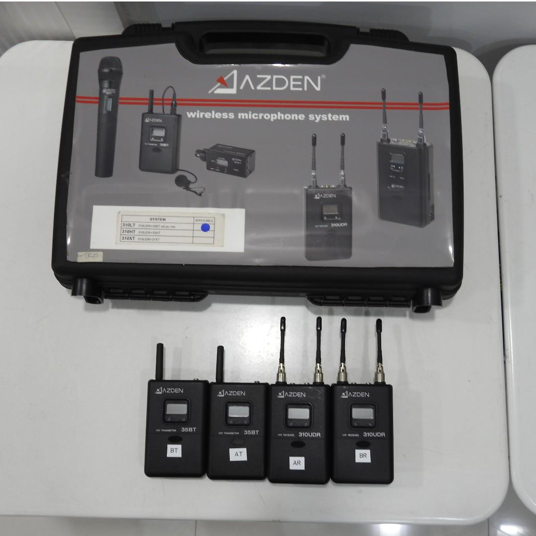 Azden Wireless Microphone System (2 Sets) (310UDR and 35BT), Audio ...