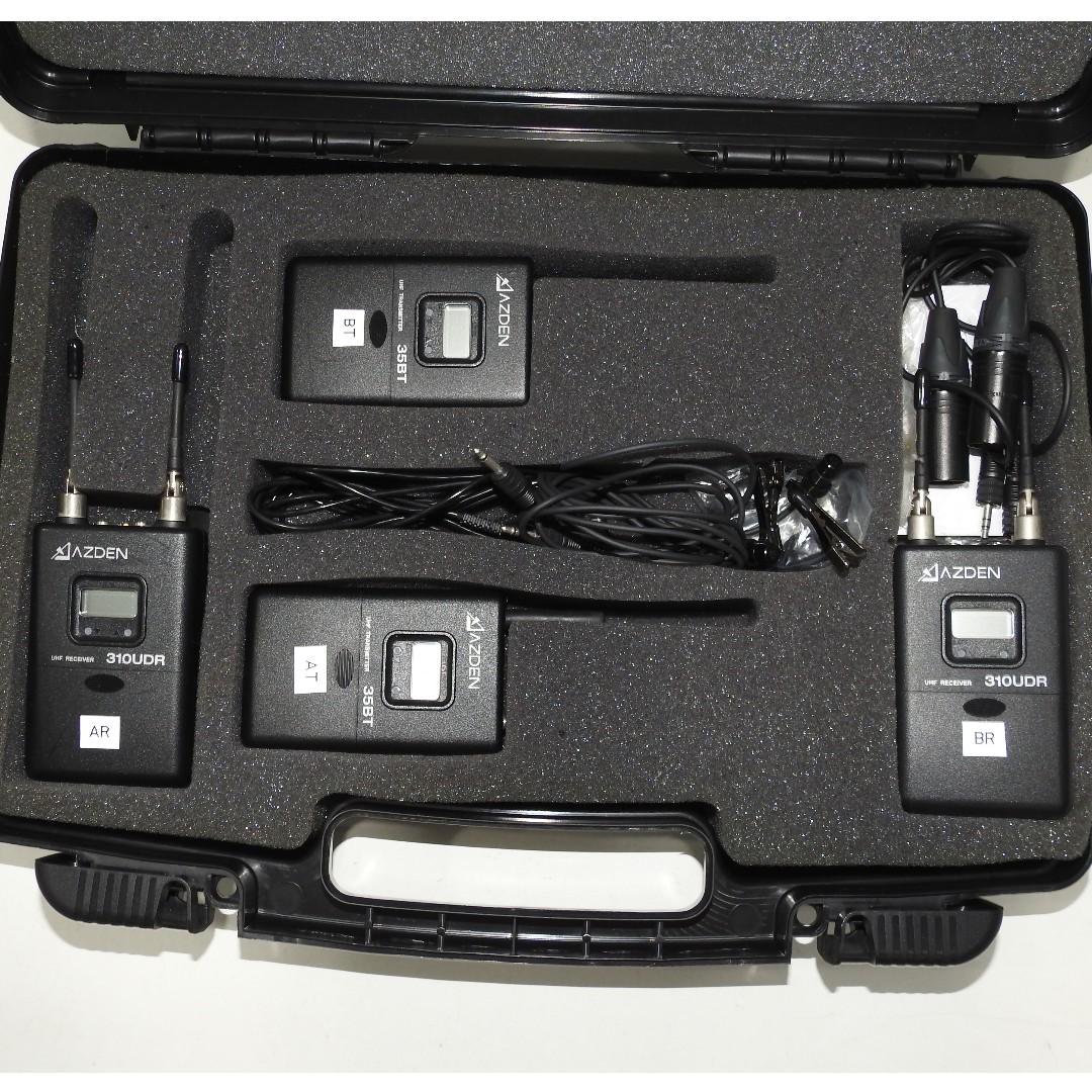 Azden Wireless Microphone System (2 Sets) (310UDR and 35BT), Audio ...