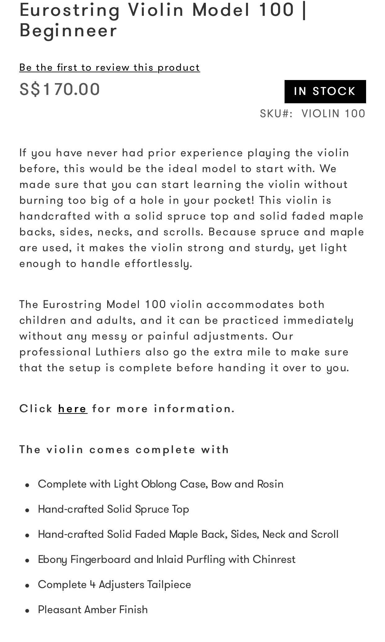 Eurostring violin, Hobbies & Toys, Music & Media, Musical Instruments ...