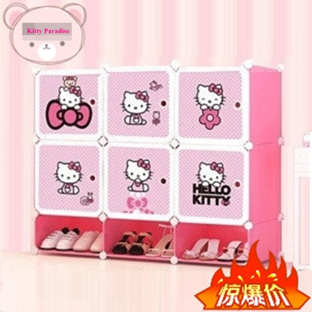 (Prelove) Hello Kitty Wardrobe (6 Compartments with Shoe Rack ...