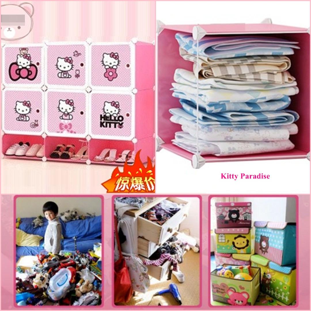 (Prelove) Hello Kitty Wardrobe (6 Compartments with Shoe Rack ...