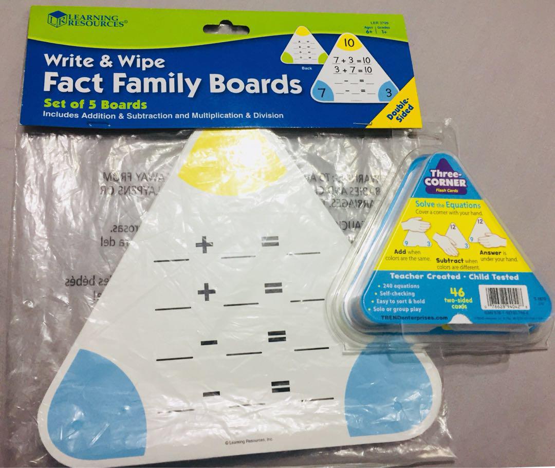 LEARNING RESOURCES Write & Wipe Boards + 3 Corner Flash Cards, Hobbies ...