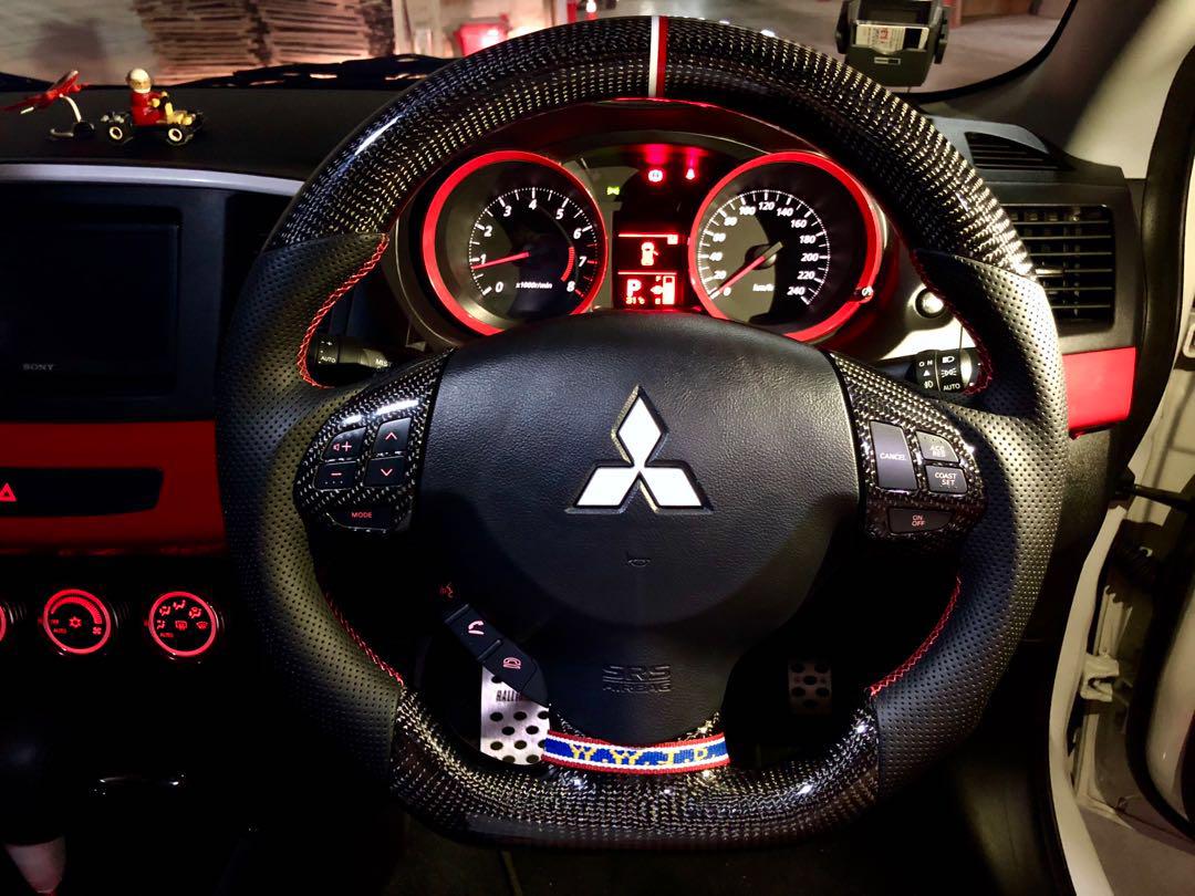 Mitsubishi Lancer ex carbon fibre steering wheel, Car Accessories ...