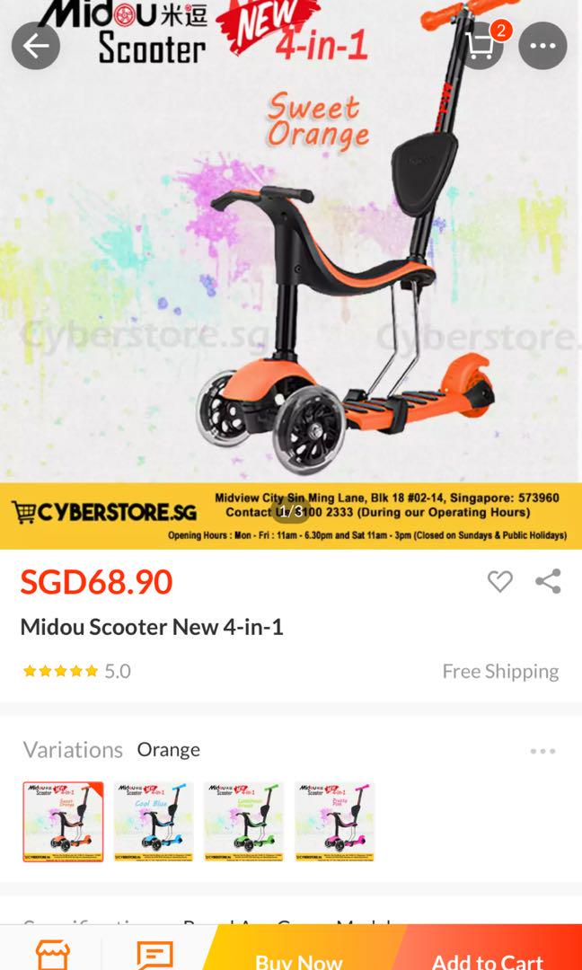 Scooter Midou 4in1, Babies & Kids, Infant Playtime on Carousell