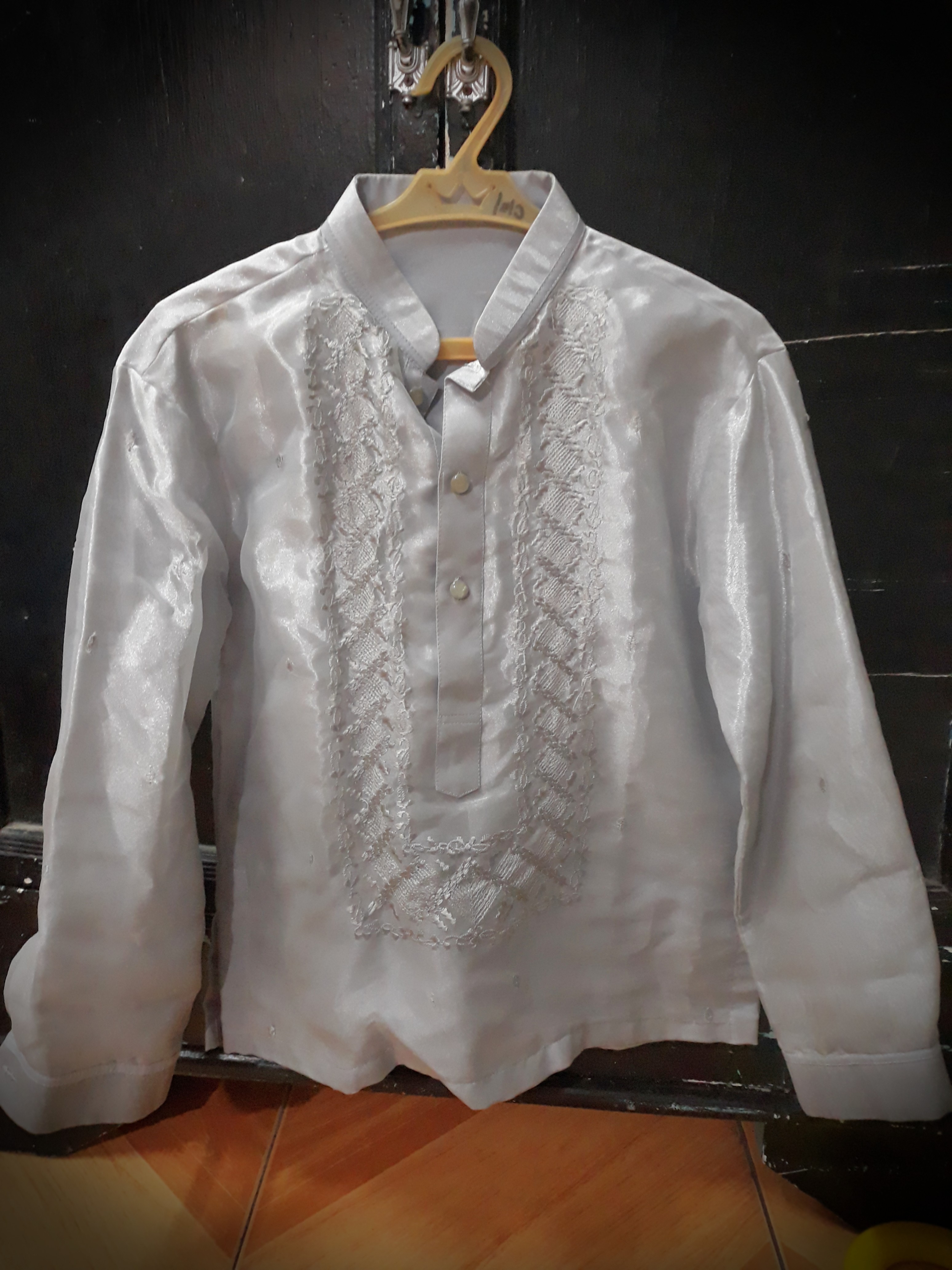Silver Barong Tagalog "Chinese Collar", Babies & Kids, Babies & Kids ...