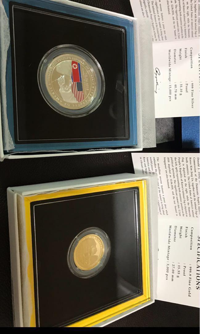 Trump Kim Summit Gold & Silver Coin Set with Identical Cert Number ...