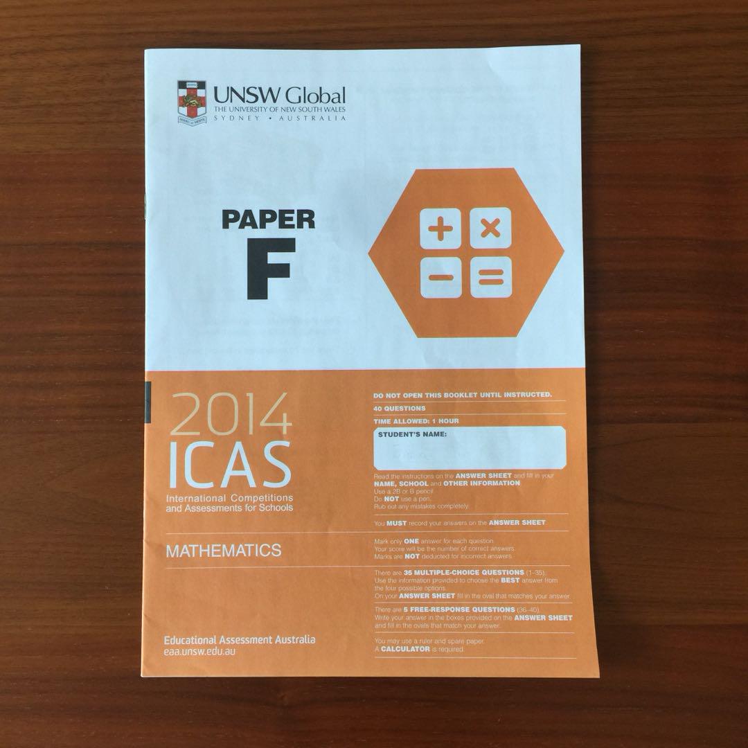 ICAS Mathematics Paper F 2014, Hobbies & Toys, Books & Magazines ...