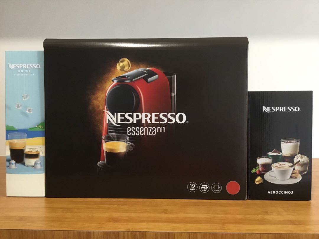 Nespresso Essenza Mini Bundle Ruby Red, TV & Home Appliances, Kitchen ...