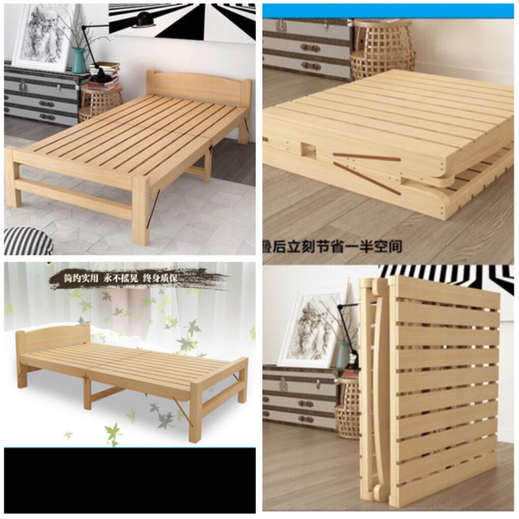 Preorder Foldable bed frame , foldable wooden bed, Furniture, Beds ...