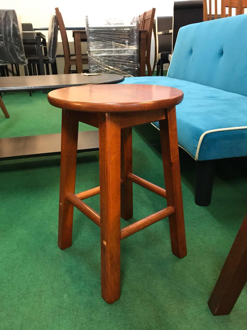 Solid Wood Stool kayu 18inch, Furniture & Home Living, Furniture ...